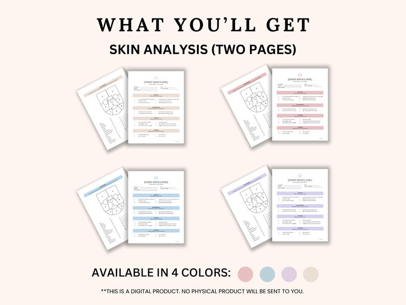 Skin Analysis Form Treatment Consultation Skin Assessment Anatomy Skin ...