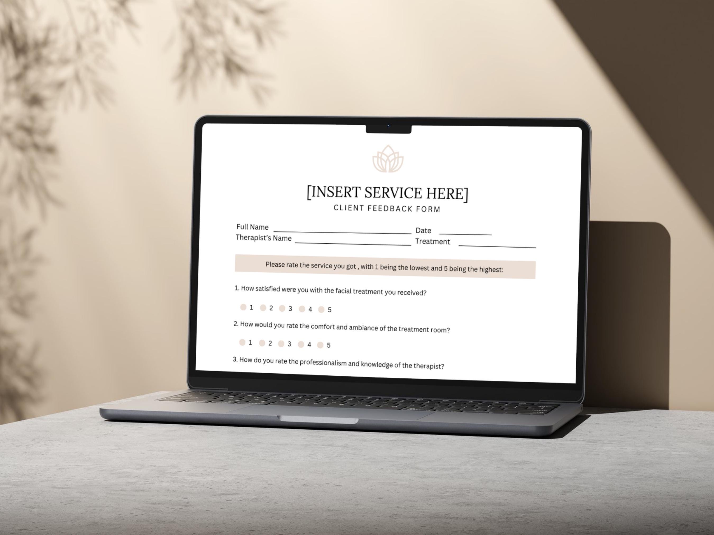 Client Feedback Template Form Feedback Tracker Printable Survey Form ...