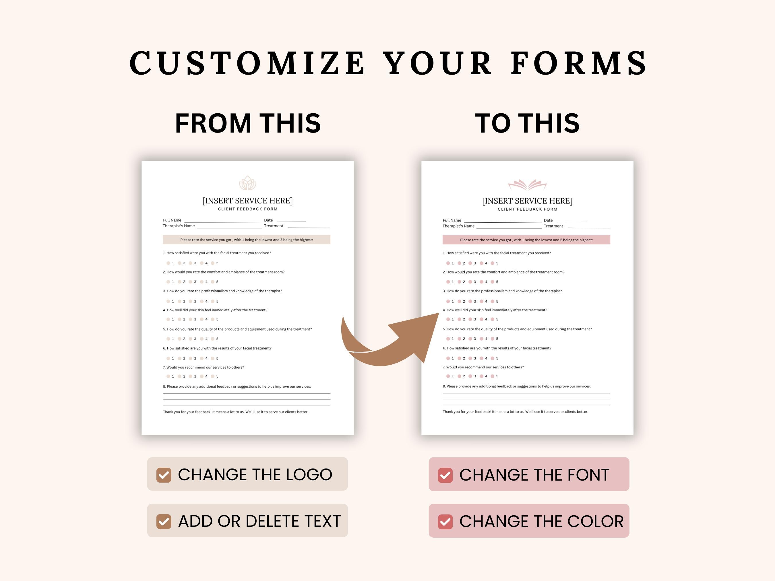 Client Feedback Template Form Feedback Tracker Printable Survey Form ...