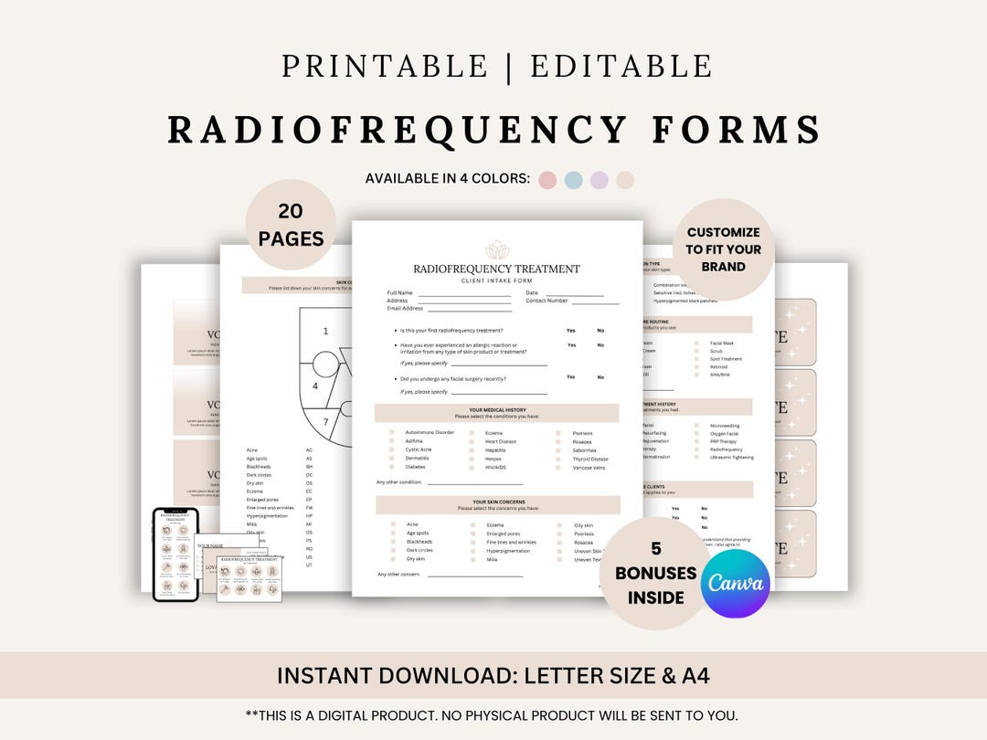 Radiofrequency Form Treatment Skin Tightening Consent Form Skin Clinic ...