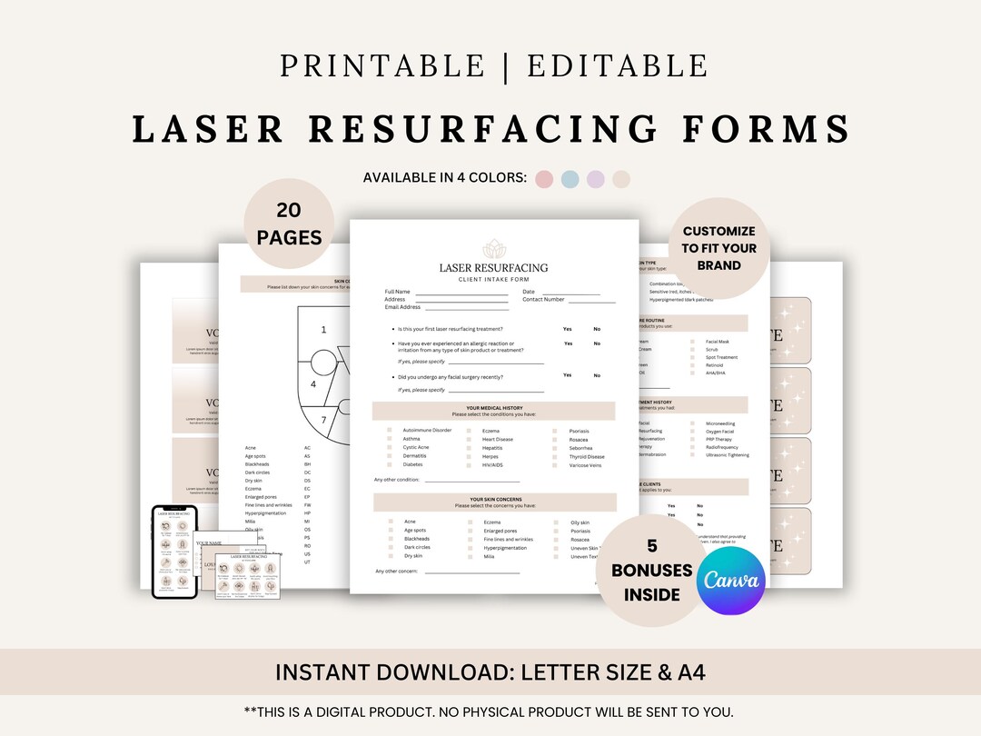 Laser Resurfacing Form Consent Complete Skin Clinic Intake Form Carbon ...