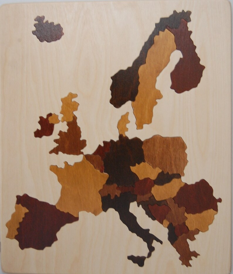 Wooden Map Puzzle of Europe. A Fun yet Educational Gift for - Etsy