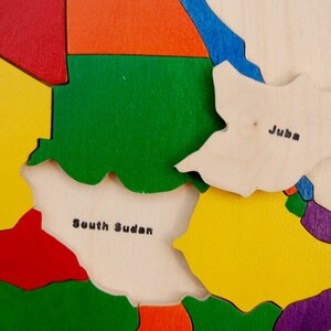 Wooden Map Puzzle of Africa, a Wonderful, Educational Toy for Children ...