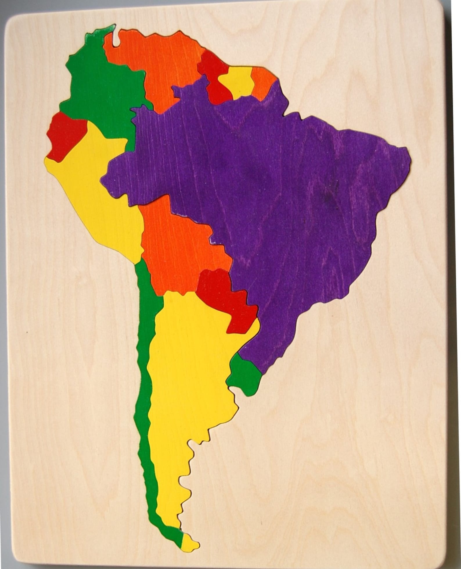 South America Wooden Map Puzzle Educational Gift for Kids - Etsy