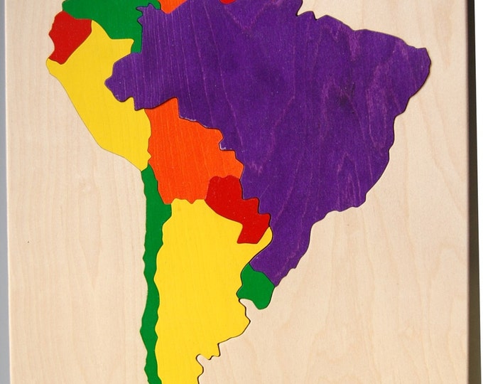 South America Wooden Map Puzzle Educational Gift for Kids and Adults ...