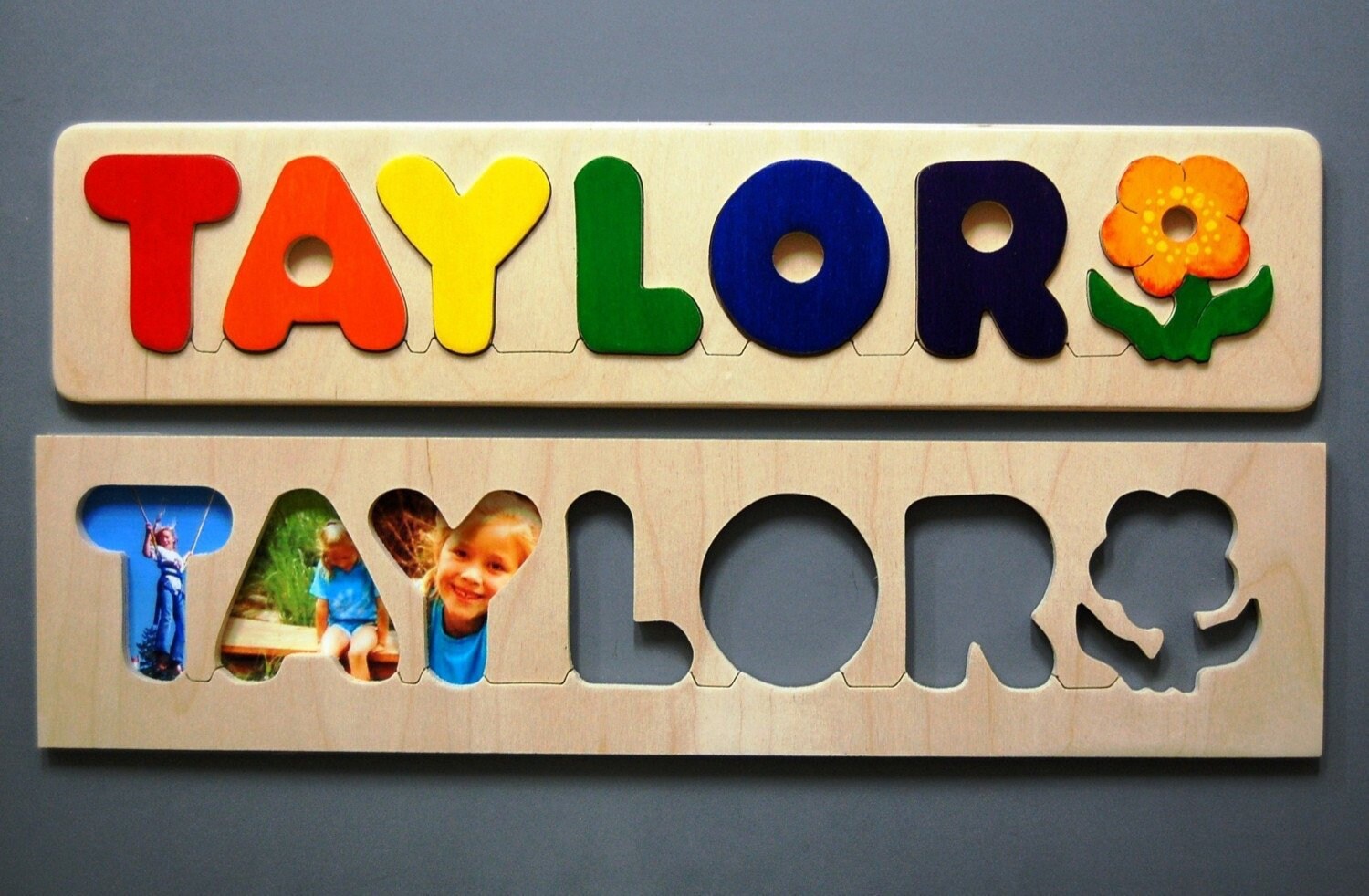 Wooden NAME PUZZLE With Added FLOWER Shape a Fun and - Etsy