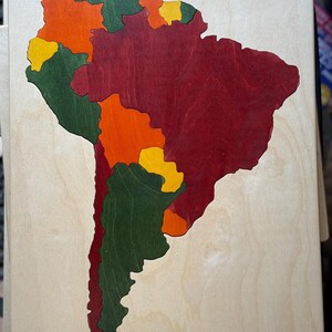 South America Wooden Map Puzzle: Geography Learning Gift - Etsy