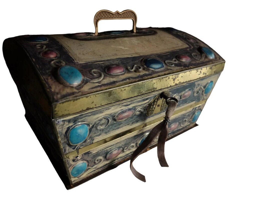 Original Dutch Tin Box With Lock Around 1900/ Large Treasure Chest - Etsy
