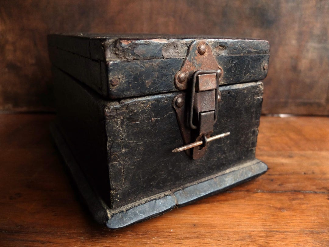 Very Antique Storage Box / Antique Wooden Box / Early European ...