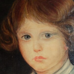 Antique Oil Portrait of Child/ Original Oil Painting/ Oil on Board ...
