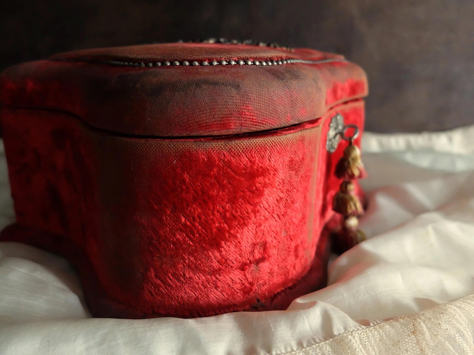 Stunning Antique French Velvet Box/ Velvet and Ormolu, / Beautiful ...