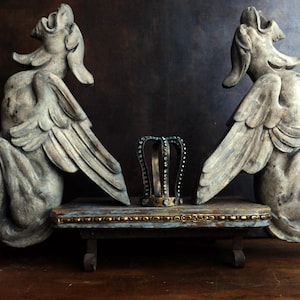 Two Griffin Wood/ Hand Carved Dragon/ Architectural Salvage/ French ...
