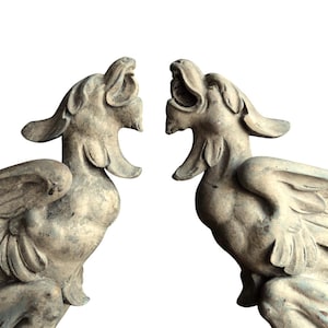 Two Griffin Wood/ Hand Carved Dragon/ Architectural Salvage/ French ...