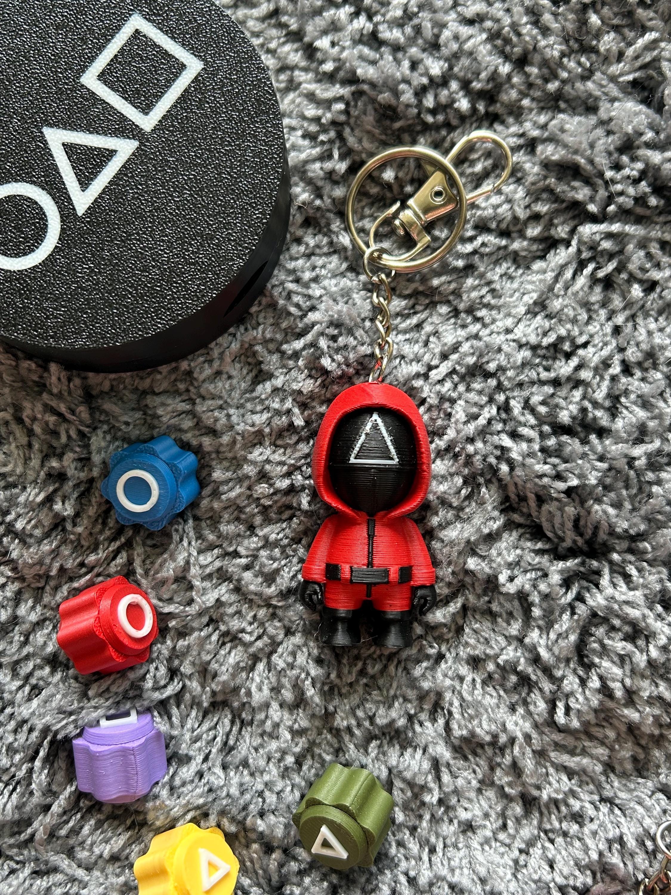 Collectors Set Circle, Triangle, Square and Front Man Keychains Red ...