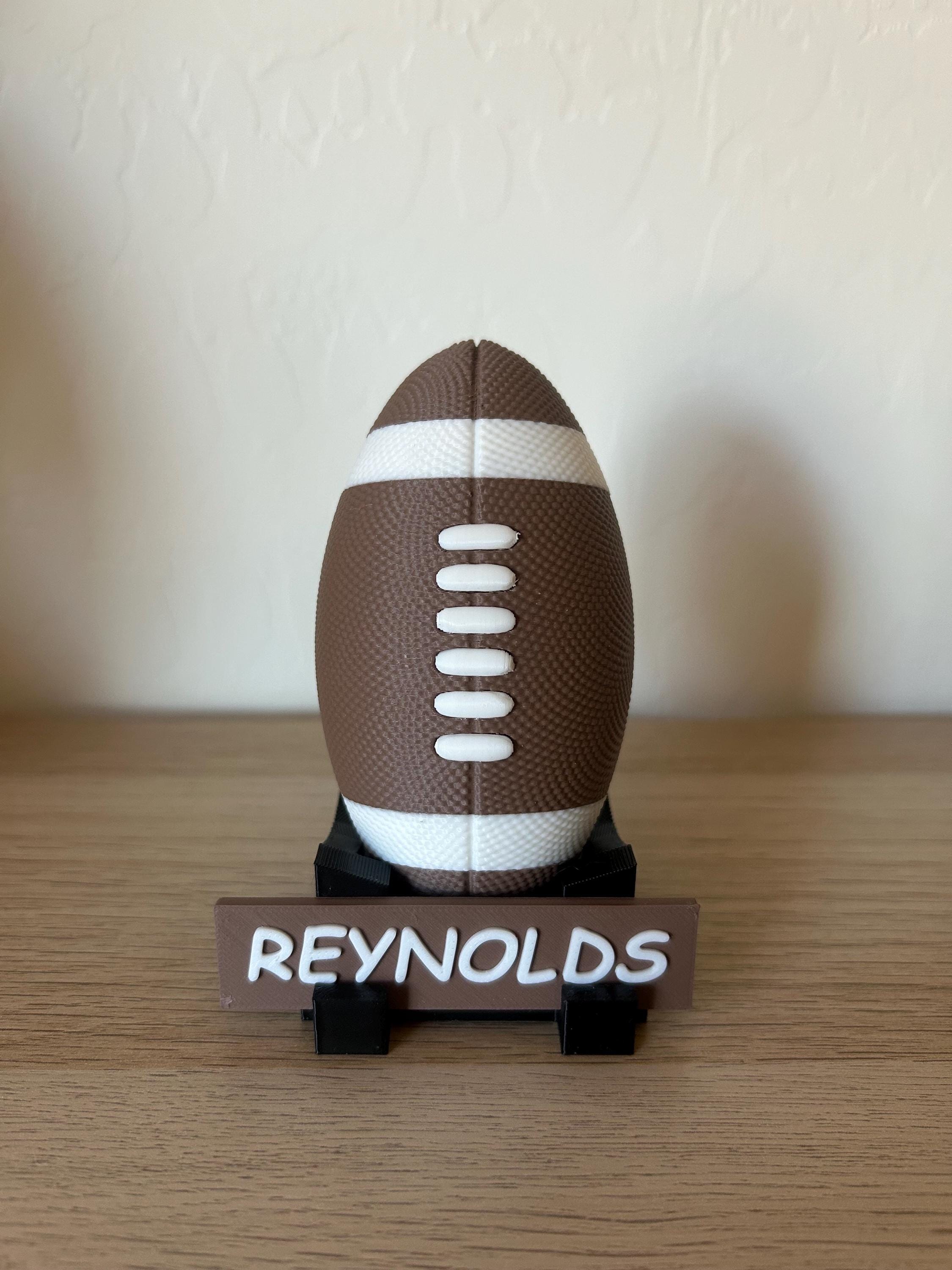 Custom 3D Printed Football With Personalized Name Card Stand - Etsy