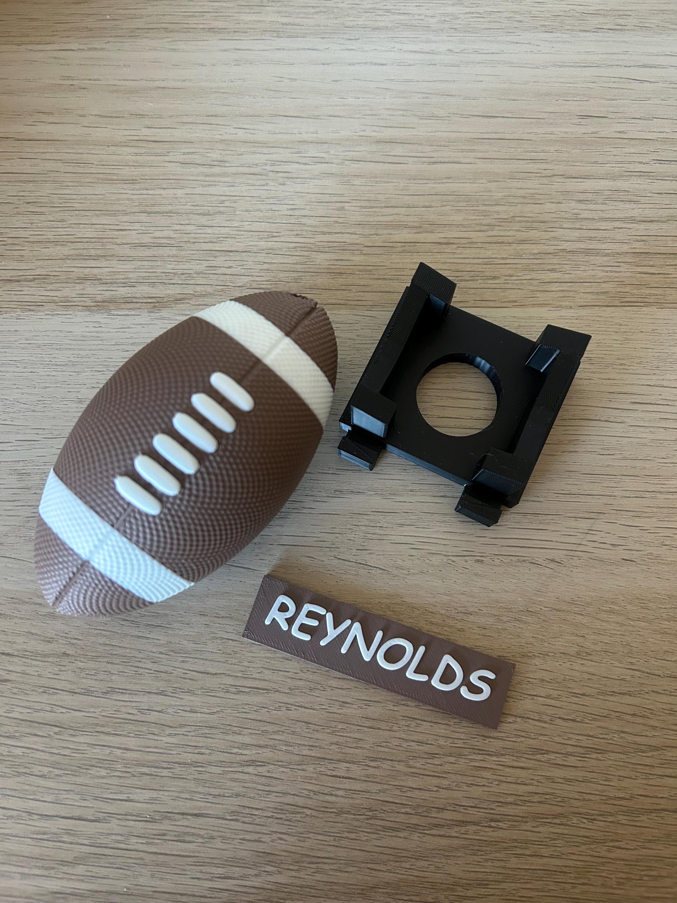 Custom 3D Printed Football With Personalized Name Card Stand - Etsy