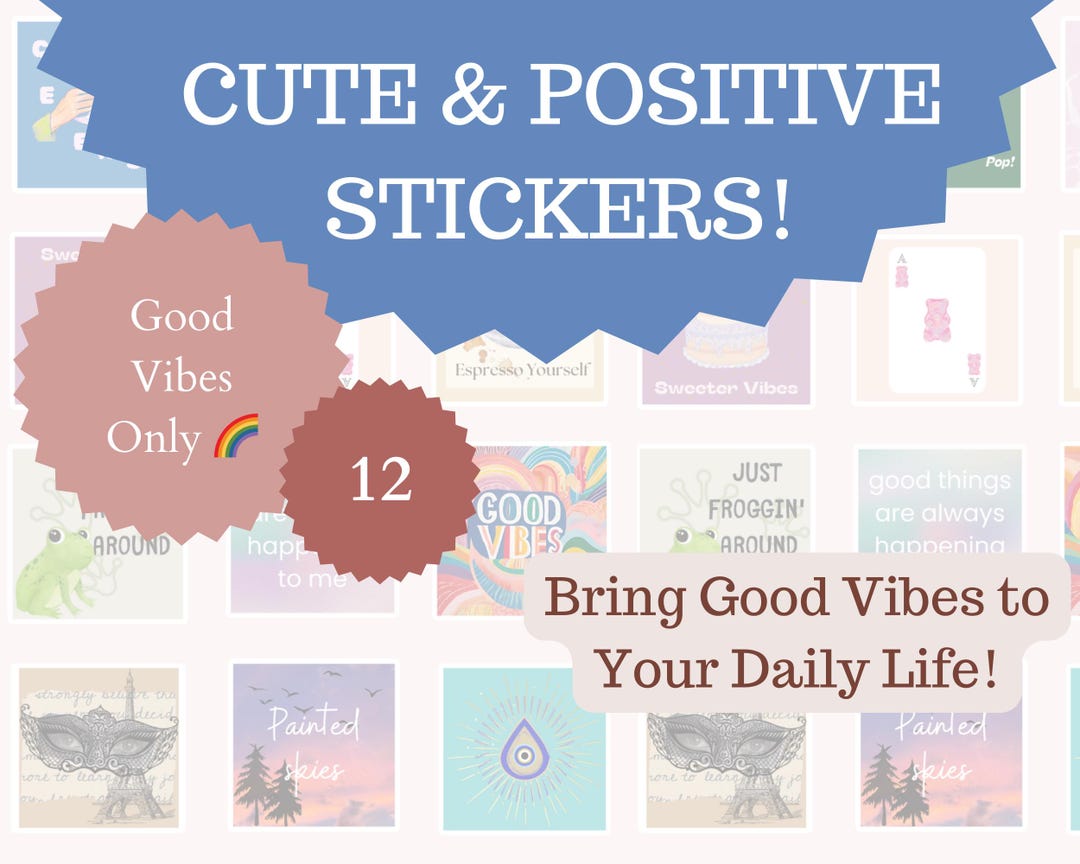 Good Vibes Stickers | Aesthetic Stickers for Journal, Laptop and More ...