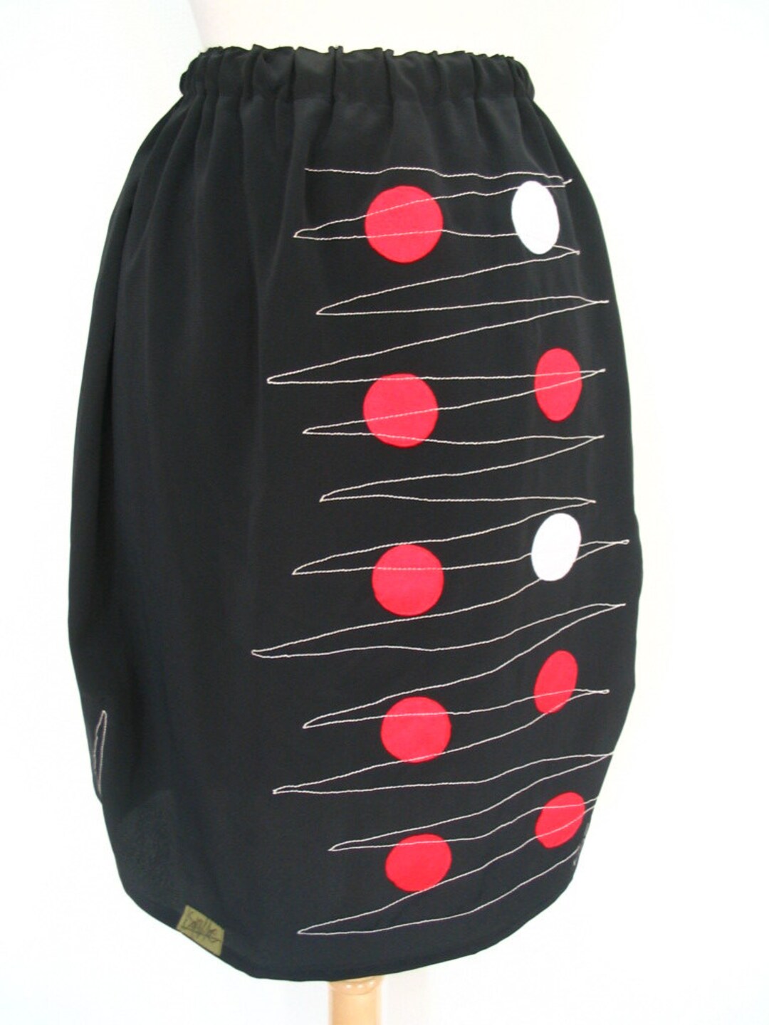 Sara Moe Felt Polka Dot Applique Embroidered Skirt Size S to M - Etsy
