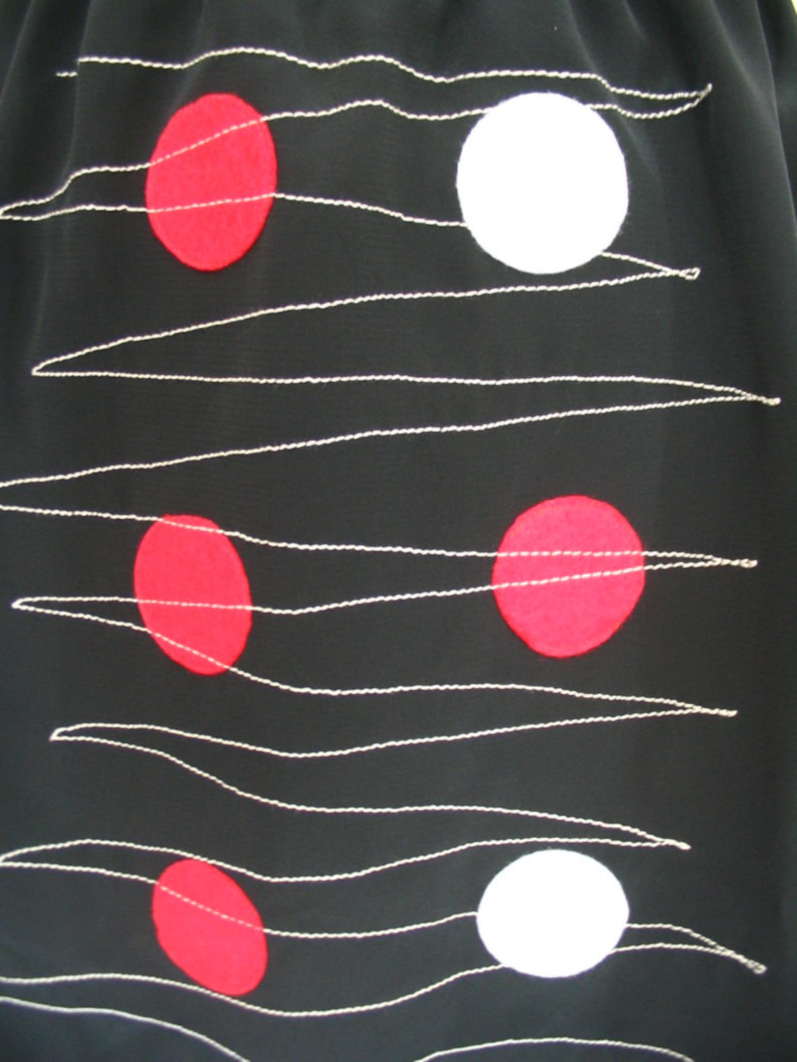 Sara Moe Felt Polka Dot Applique Embroidered Skirt Size S to M - Etsy