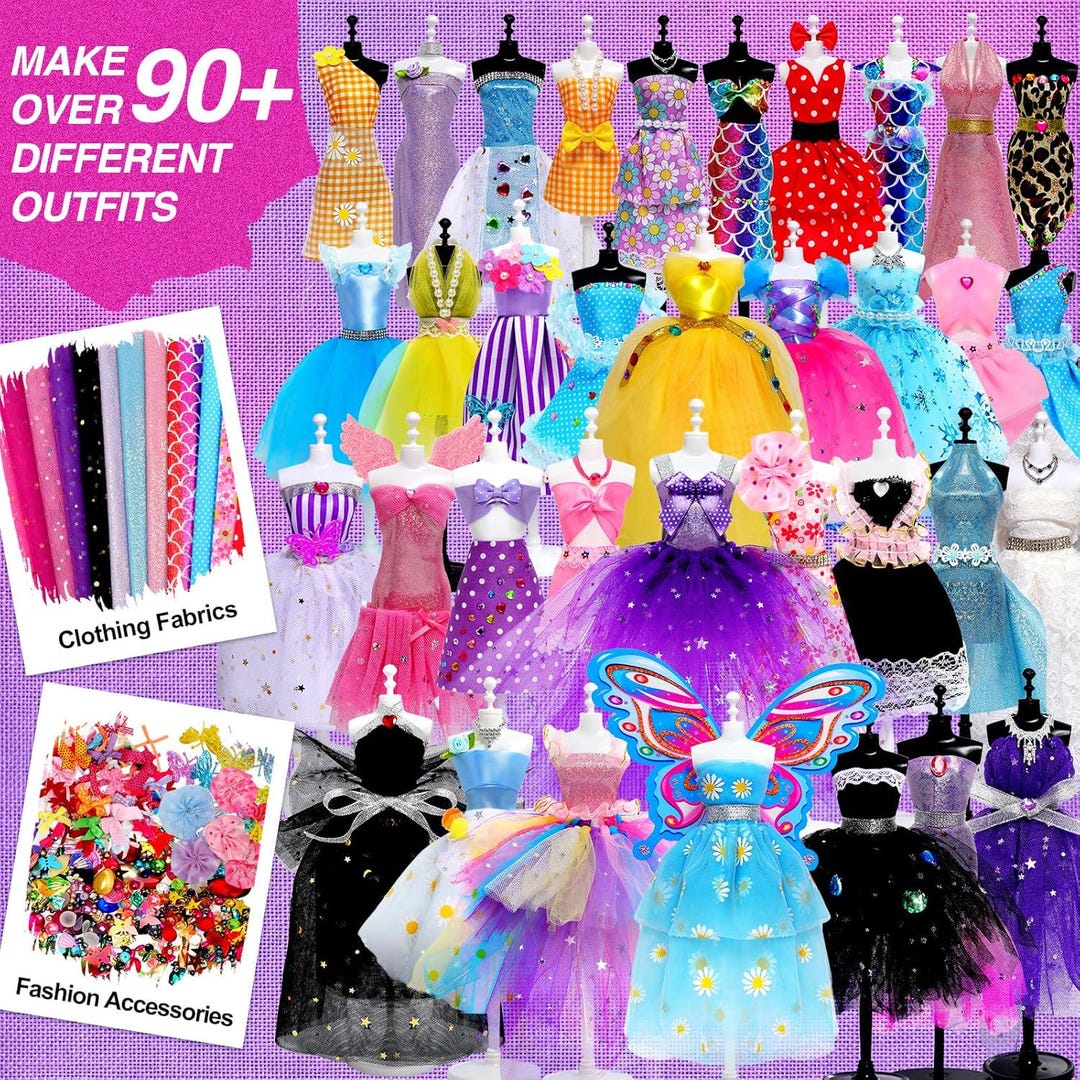 1000 PCS Fashion Designer Kit for Girls With 5 Mannequins,diy Arts ...