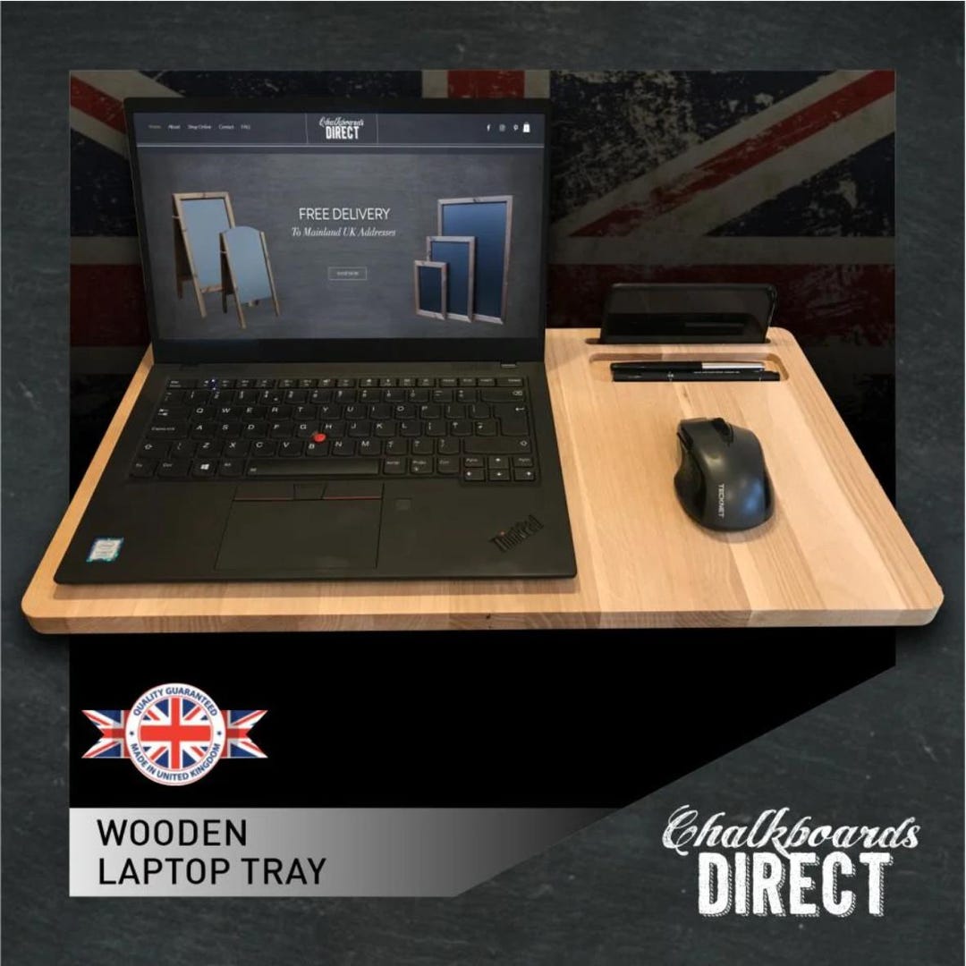 Personalised Wooden Portable Laptop Desk Lap Tray Mobile Workstation ...