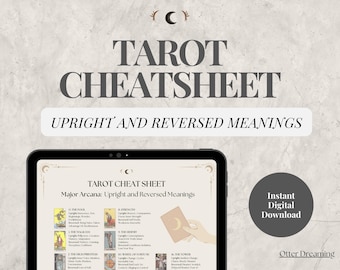 MAJOR ARCANA TAROT Cheat Sheet and Minor Arcana Tarot Cheat Sheet Printable Tarot Keyword Sheet ...