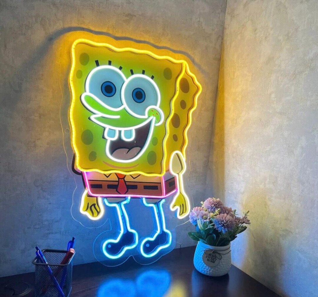Sponge Bob Neon Wall Decor Art Decor Light Neon - Etsy