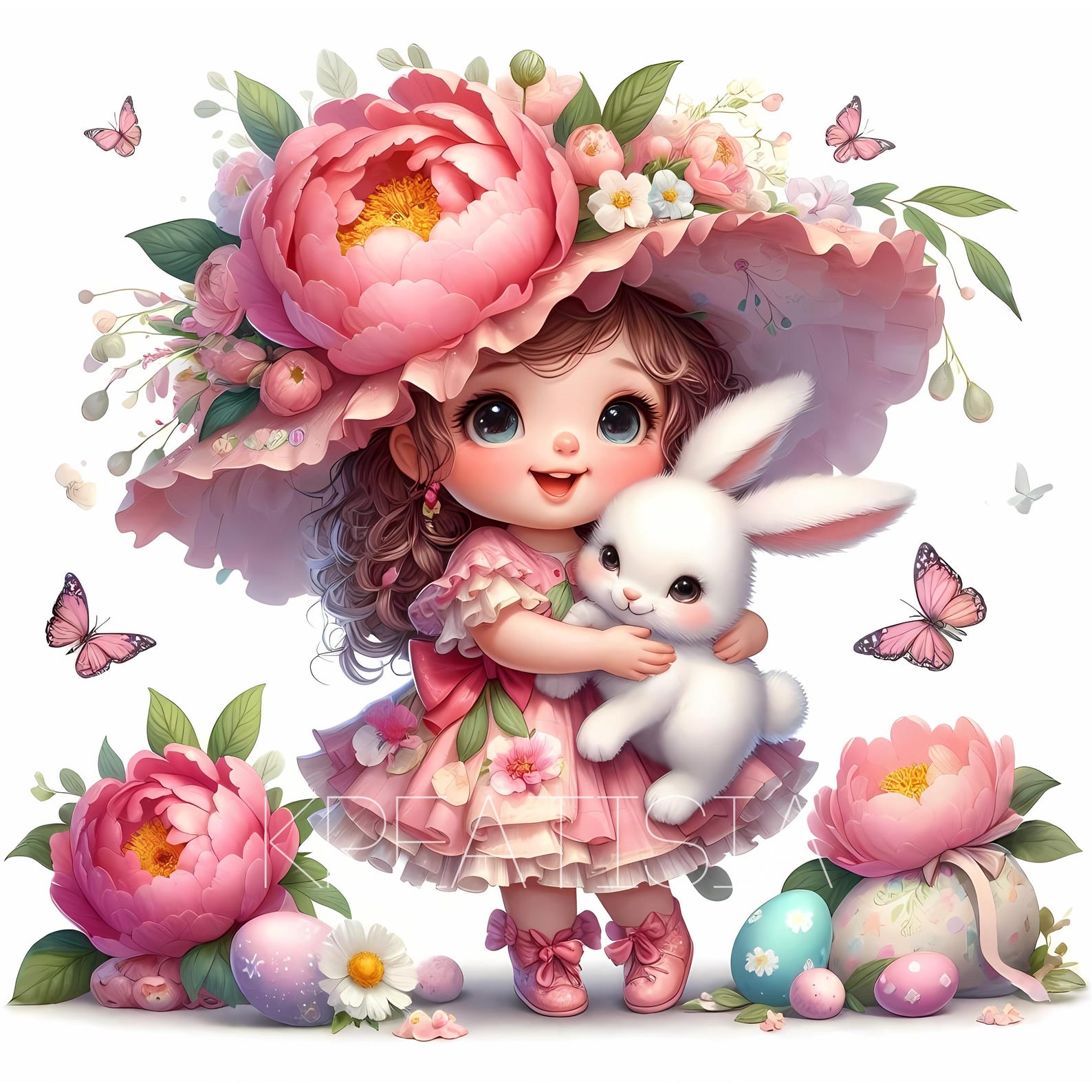 Spring Gnome Clipart | 10-JPG 300DPI | Easter Bunny Gnome, Peony ...