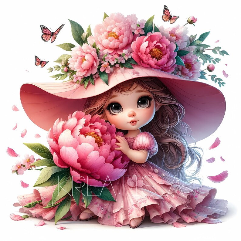 Spring Gnome Clipart | 10-JPG 300DPI | Easter Bunny Gnome, Peony ...
