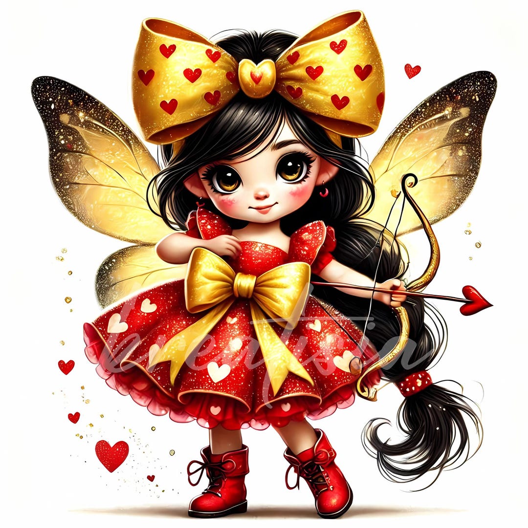 Cupid Coquette Fairy Clipart 10 Premium Jpgs 300DPI Valentines Day ...