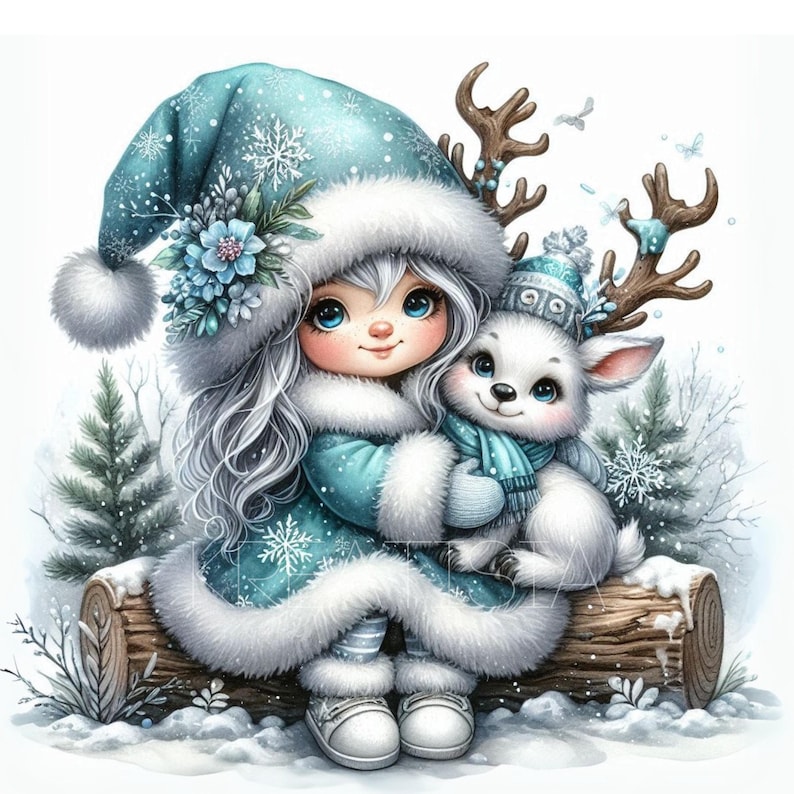 Winter Wonderland Fairy Girl Clipart | 10-premium Jpgs 300DPI ...