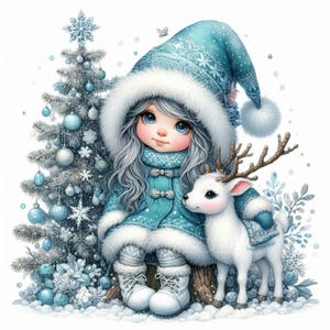 Winter Wonderland Fairy Girl Clipart | 10-premium Jpgs 300DPI ...