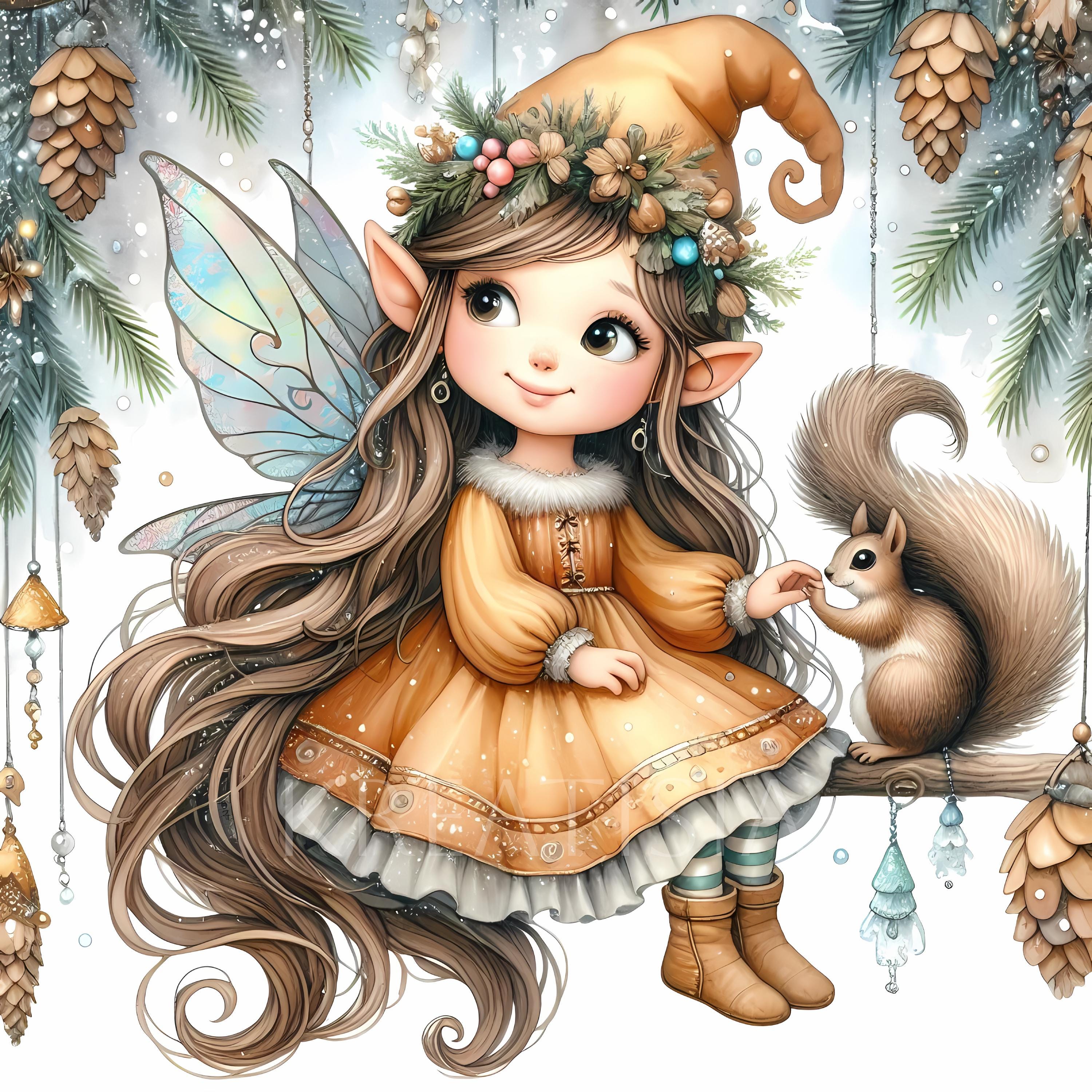 Winter Autumn Fairy Gnomes Clipart | 10-premium Jpegs 300 DPI ...