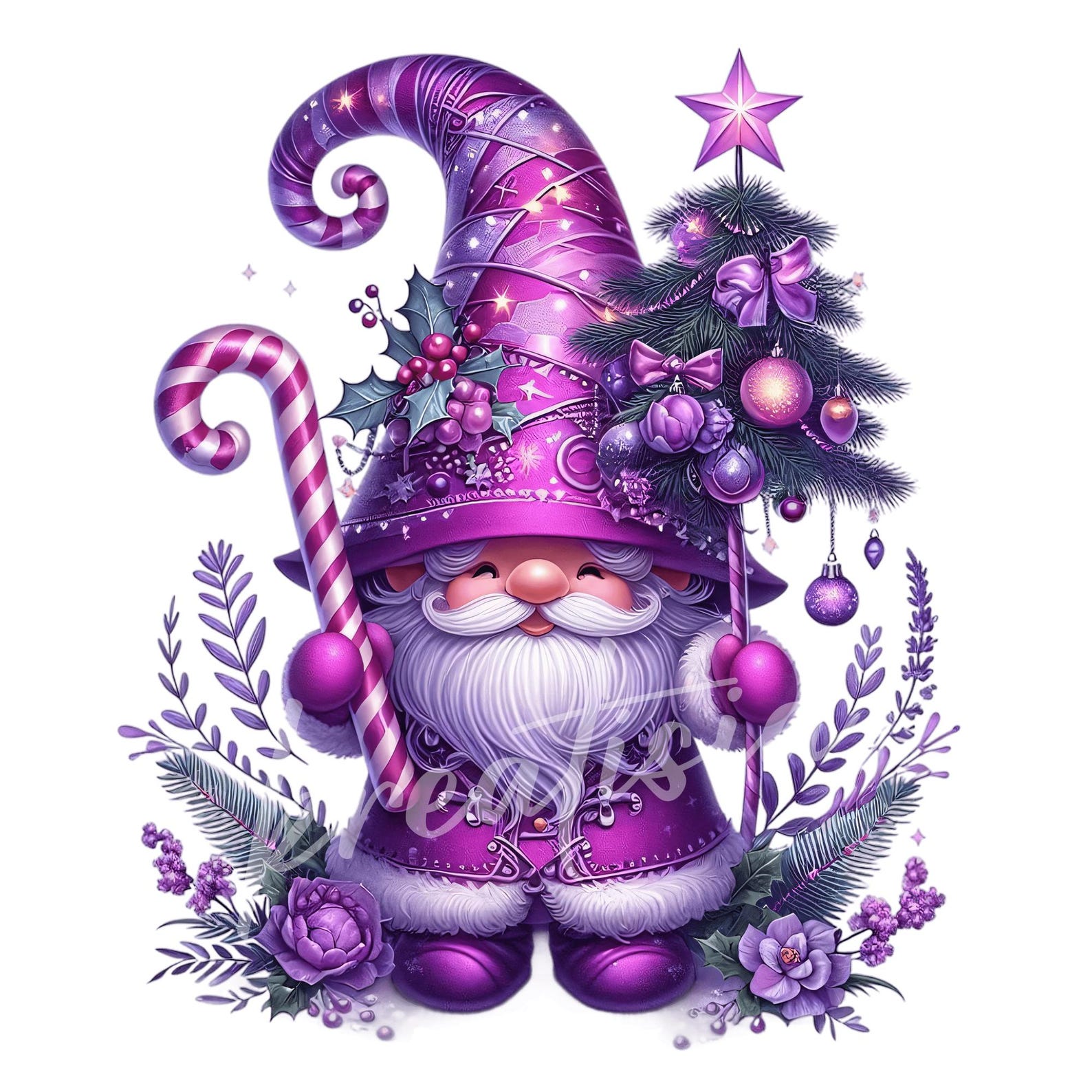 Holiday Gnomes Clipart: Set of 14-pngs Christmas Sublimations, Winter ...