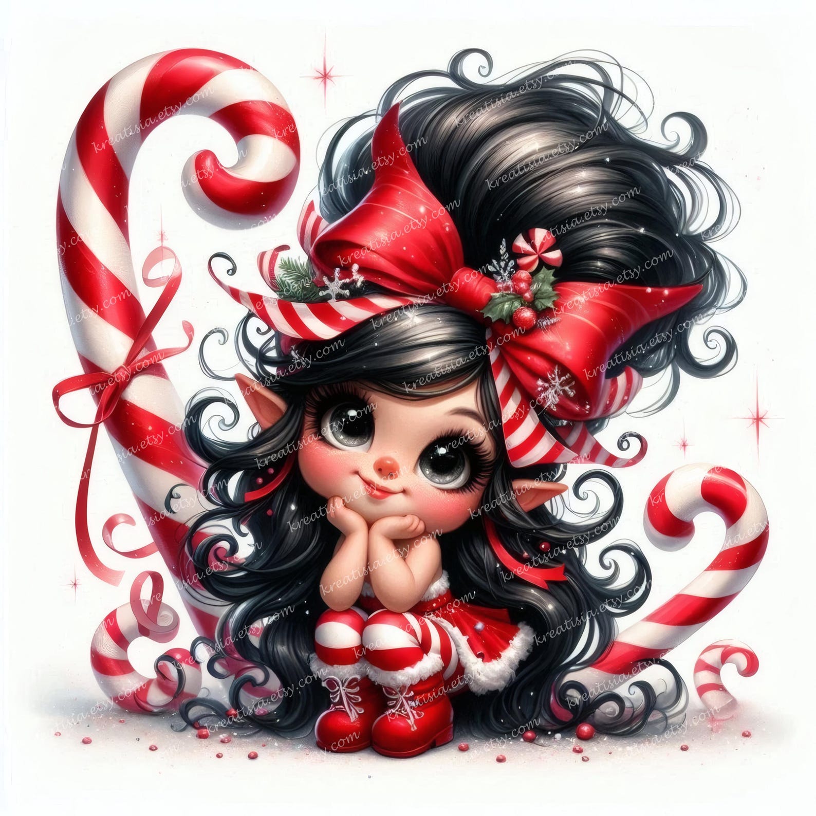 Quirky Candy Cane Clipart: Funny Christmas, Adorable Winter, Cute ...
