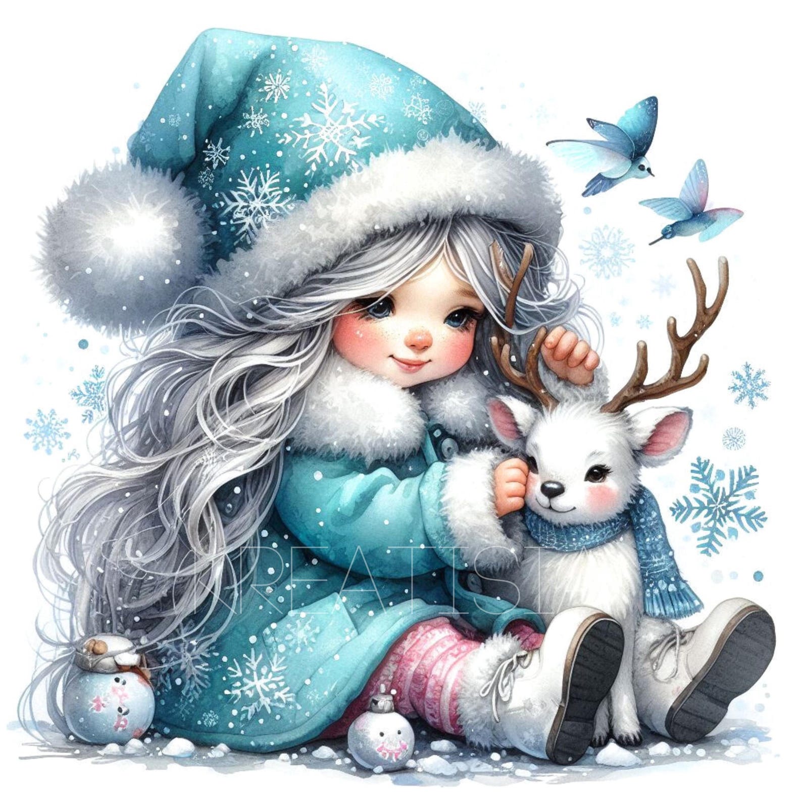 Winter Wonderland Fairy Girl Clipart | 10-premium Jpgs 300DPI ...