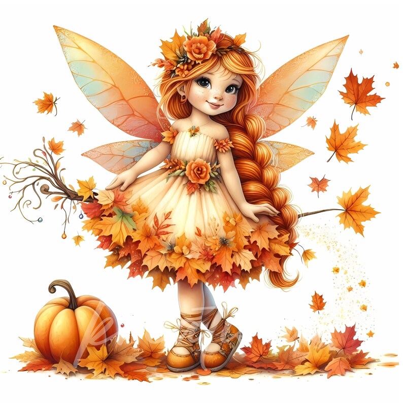Autumn Fairy Clipart Bundle | 10 High-quality Jpgs 300DPI | Whimsical ...