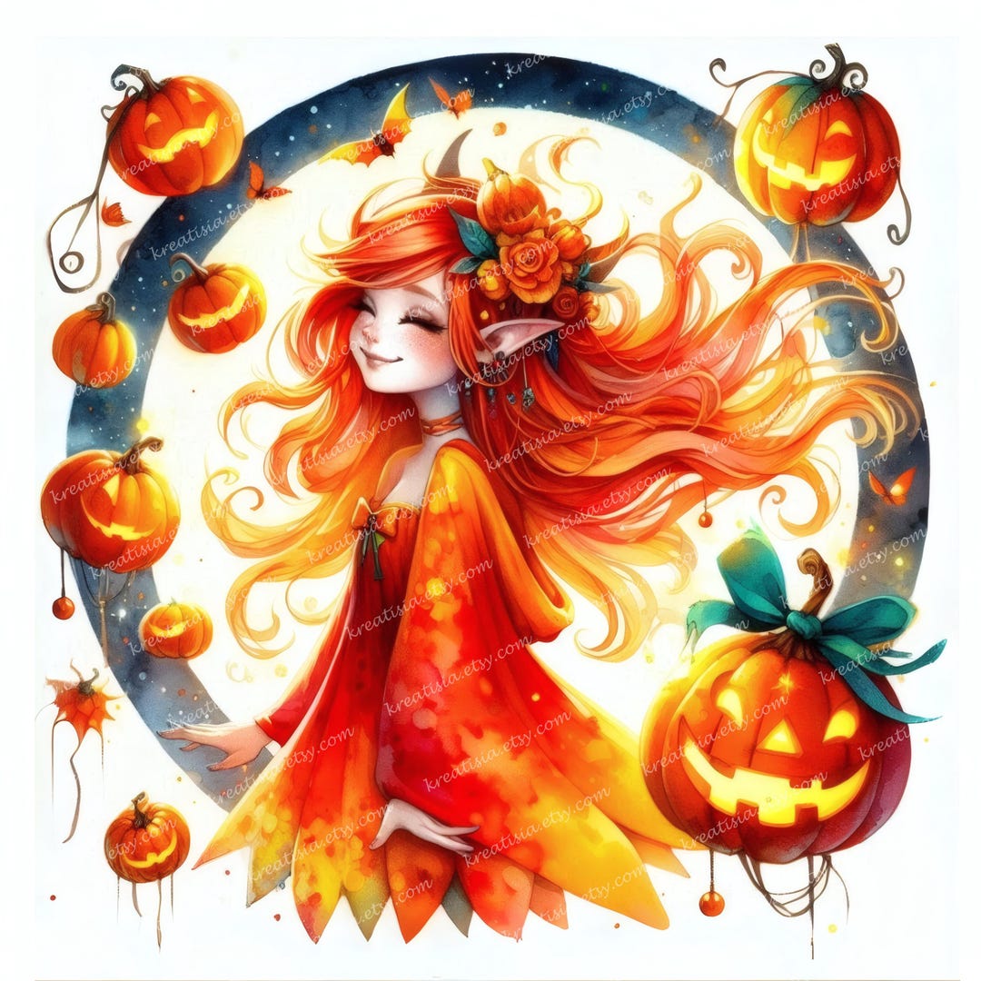 Pumpkin Patch Clipart | Autumn Fantasy Jack-o'-lantern Cute Spooky ...
