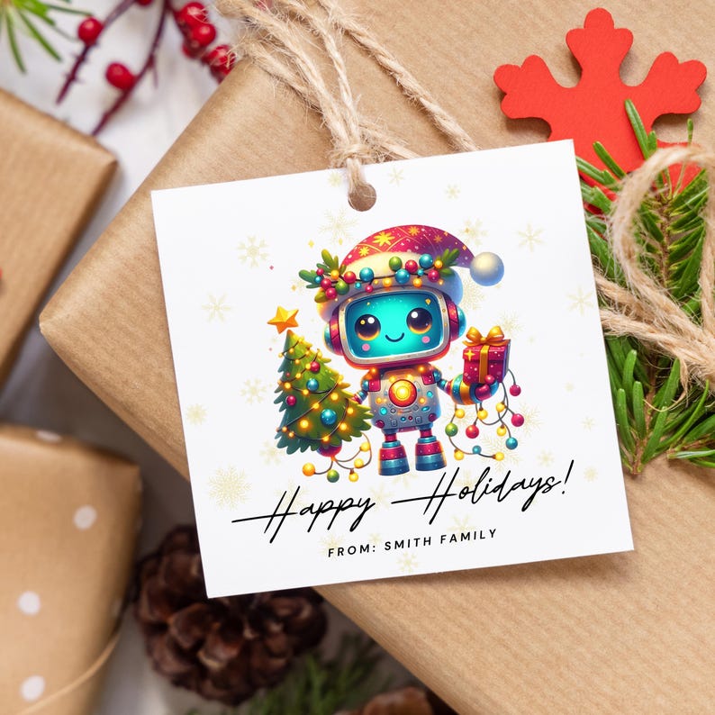 Christmas Robot Clipart Png Cute Holiday Illustration Festive Christmas ...