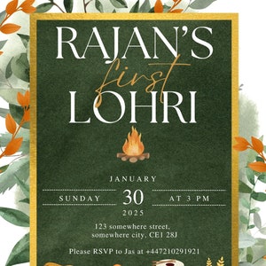 Personalised First Lohri Invitation Card - Digital Invite Only - Etsy