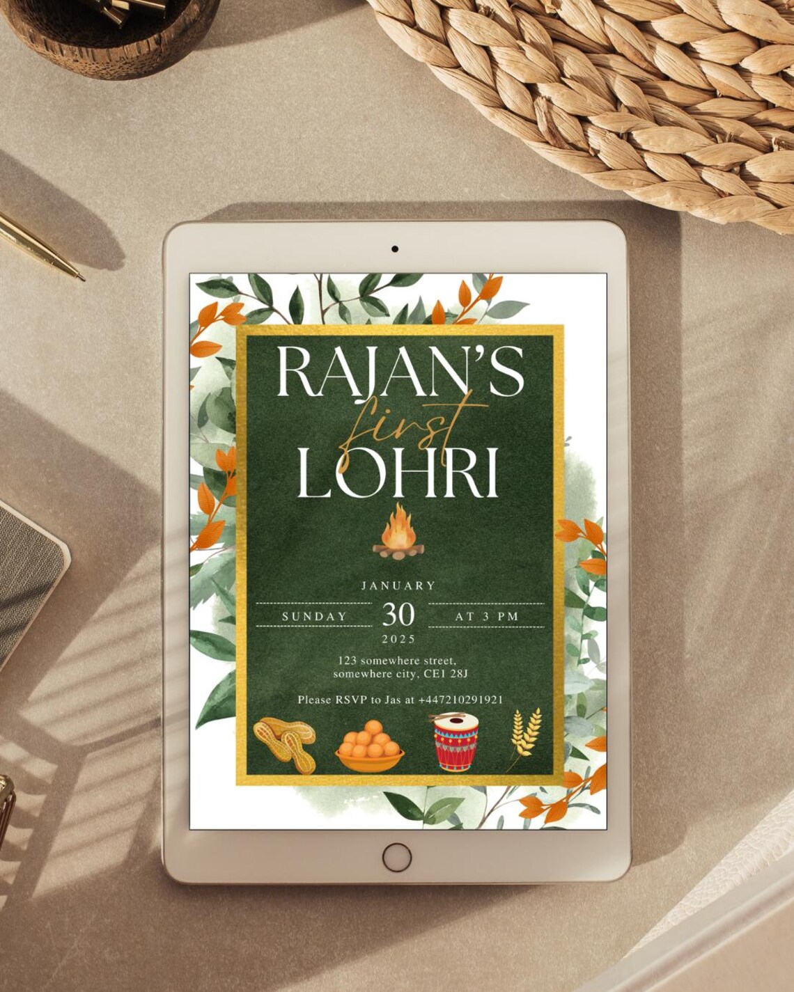 Personalised First Lohri Invitation Card - Digital Invite Only - Etsy