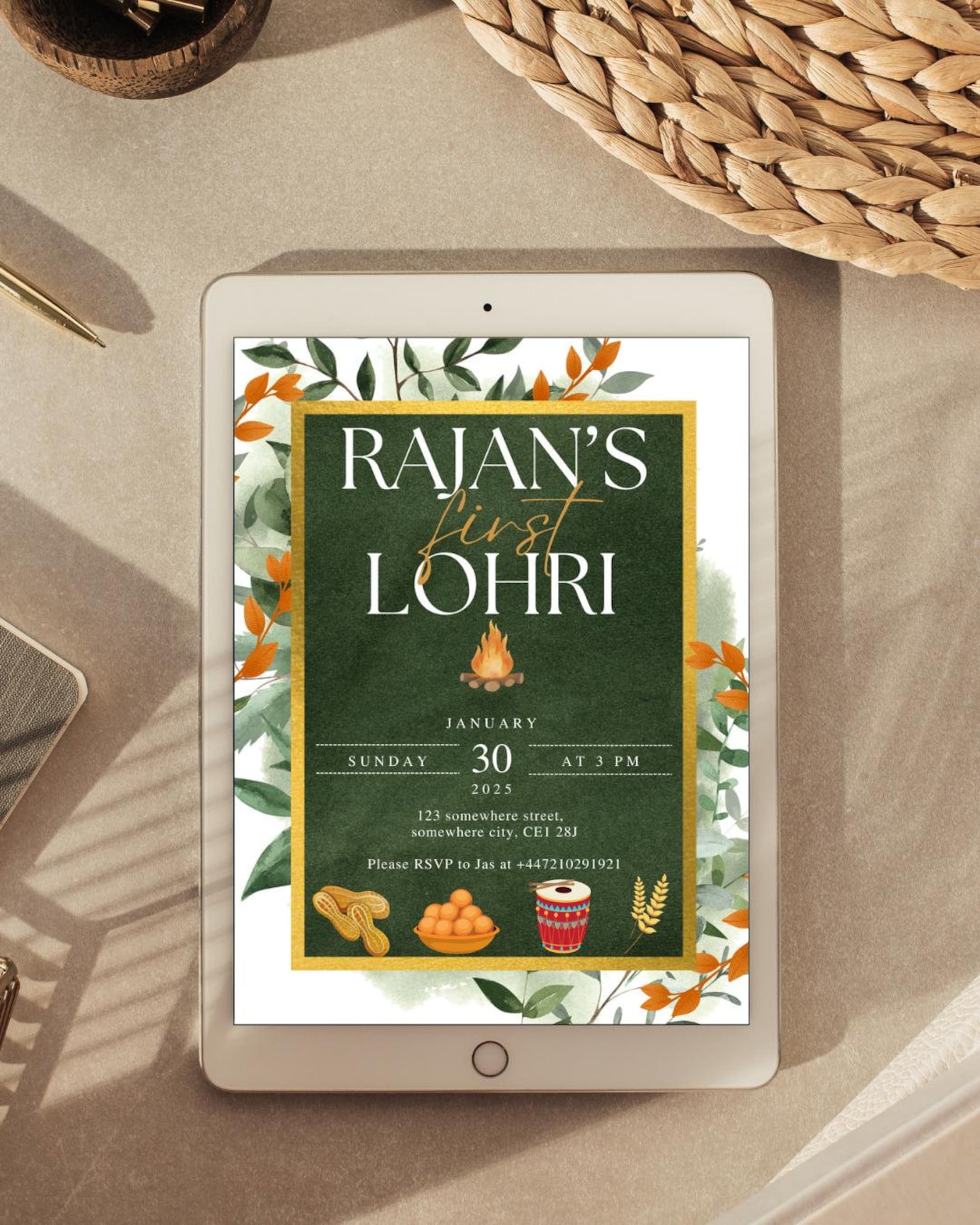 Personalised First Lohri Invitation Card - Digital Invite Only - Etsy