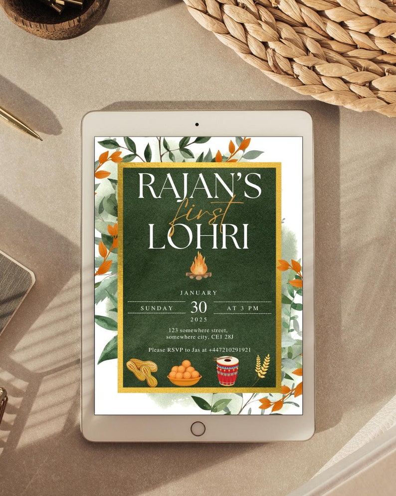 Personalised First Lohri Invitation Card - Digital Invite Only - Etsy