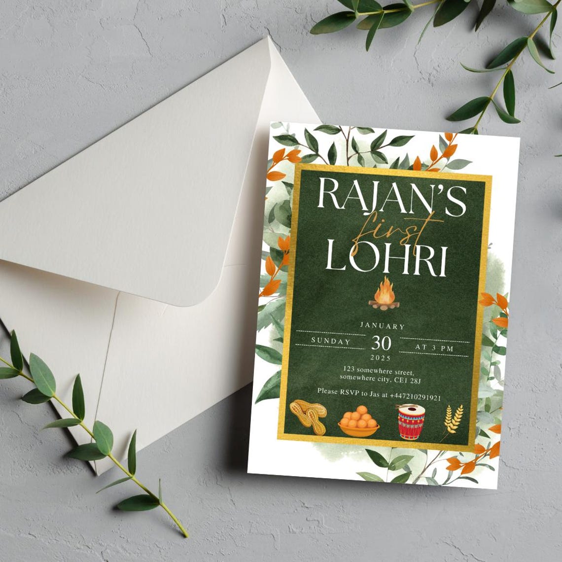 Personalised First Lohri Invitation Card - Digital Invite Only - Etsy