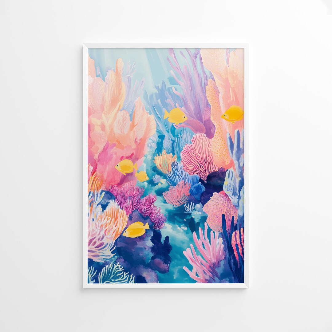 Under the Sea Poster, Tropical Fish Art, Coastal Wall Decor, Summer ...