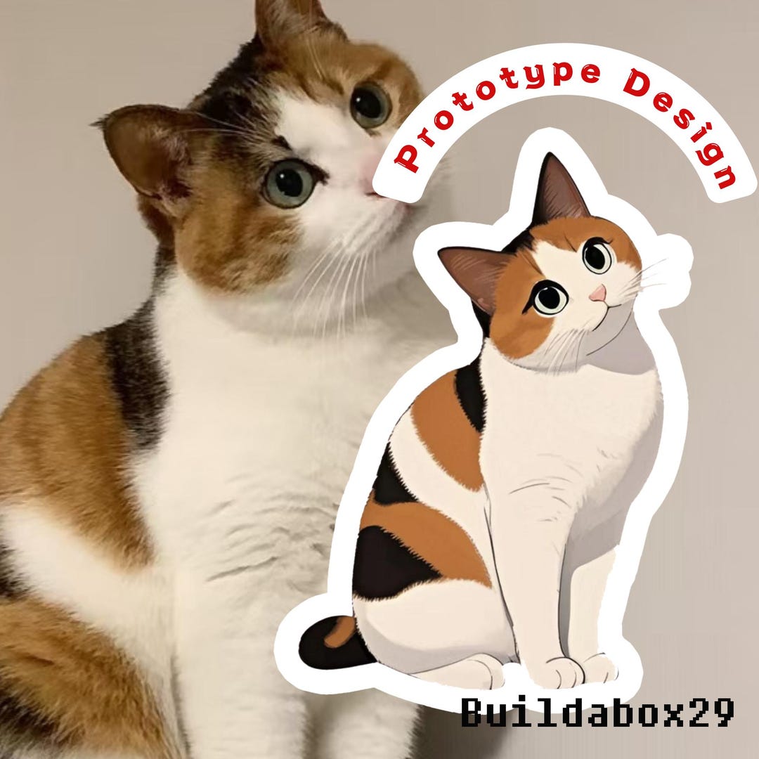 Personalized Cat Stickers Hand Painted Custom Pet Stickers, Custom Cat ...