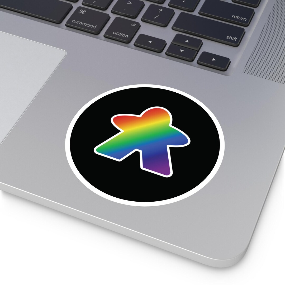 Rainbow Car Meeple Sticker | Laptop Sticker | Meeple Sticker - Etsy