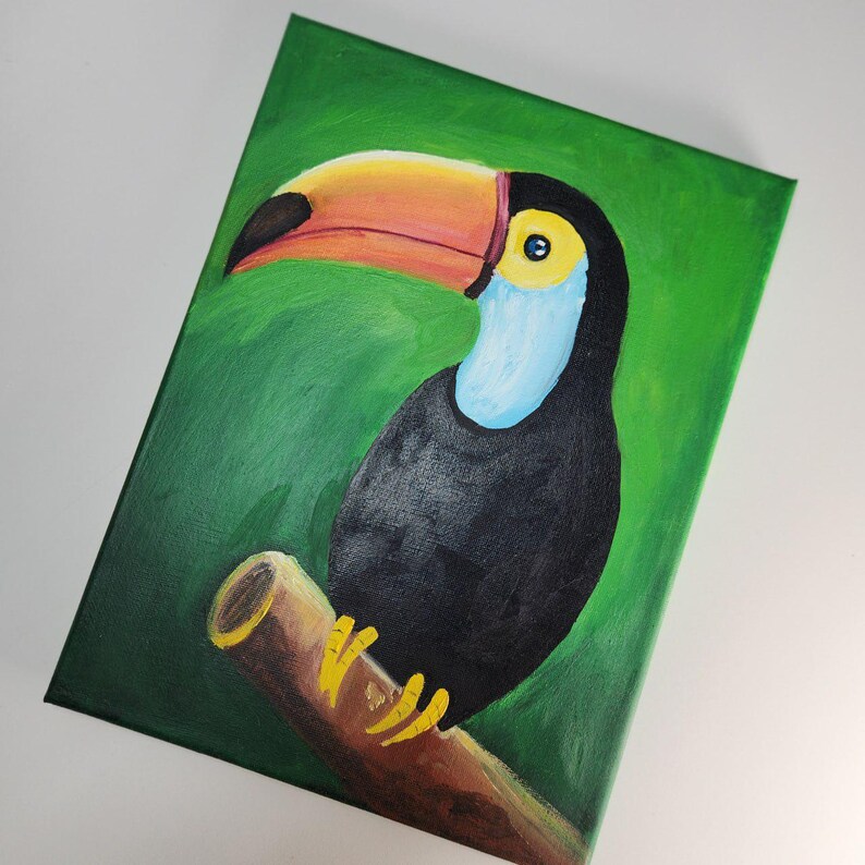 Vibrant Toucan Oil Painting on Canvas Hand-painted Bird Wall Art ...