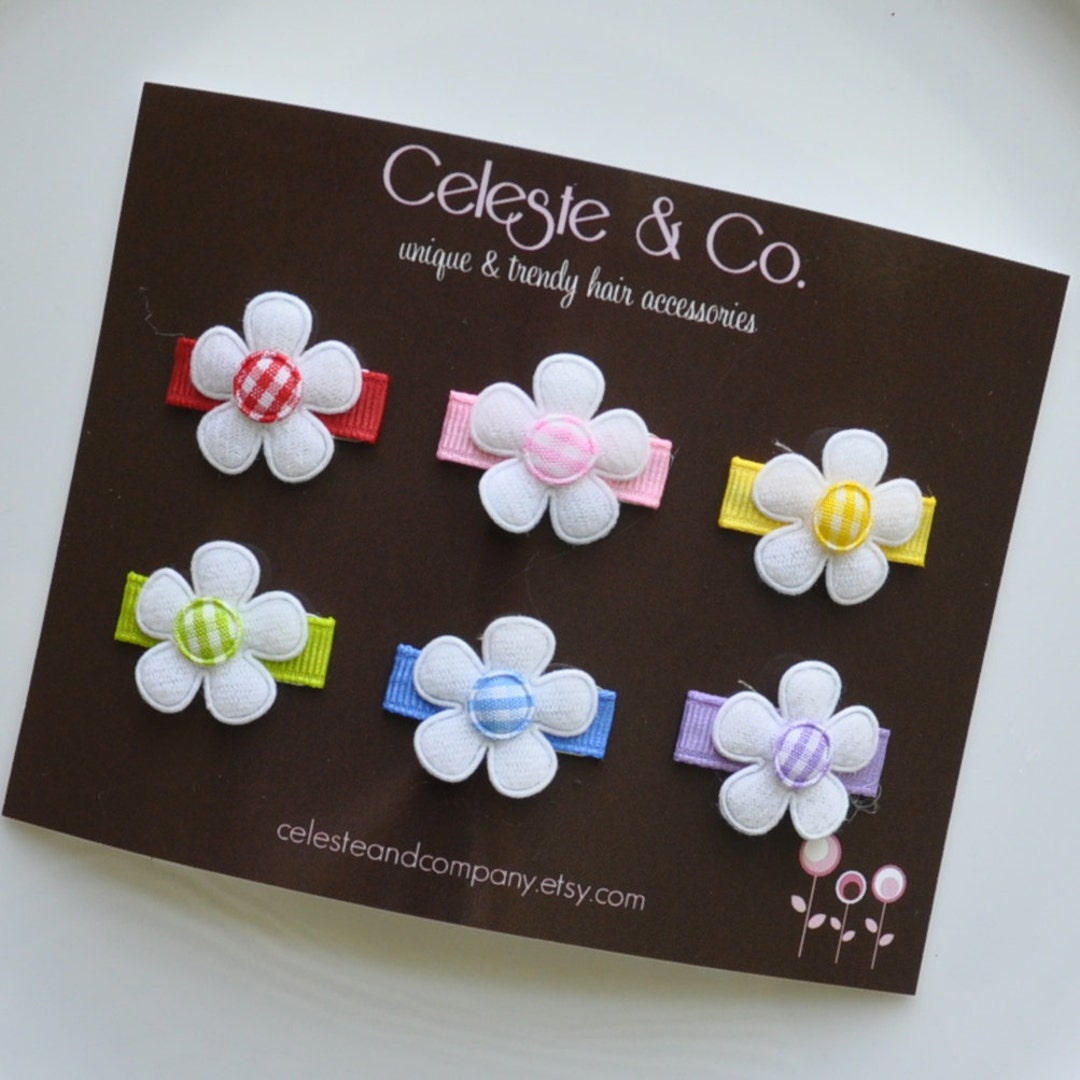 Baby Hair Bows Newborn Hair Bows Flower Hair Bows Baby Snap Clips Small ...