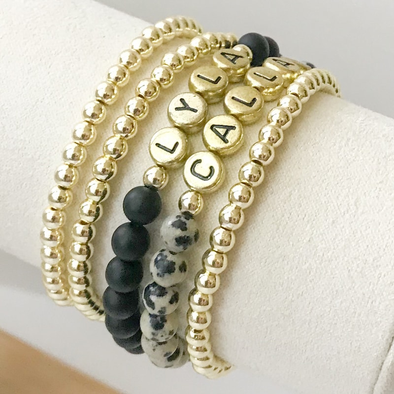 Gold Bead Bracelet Stack - Etsy